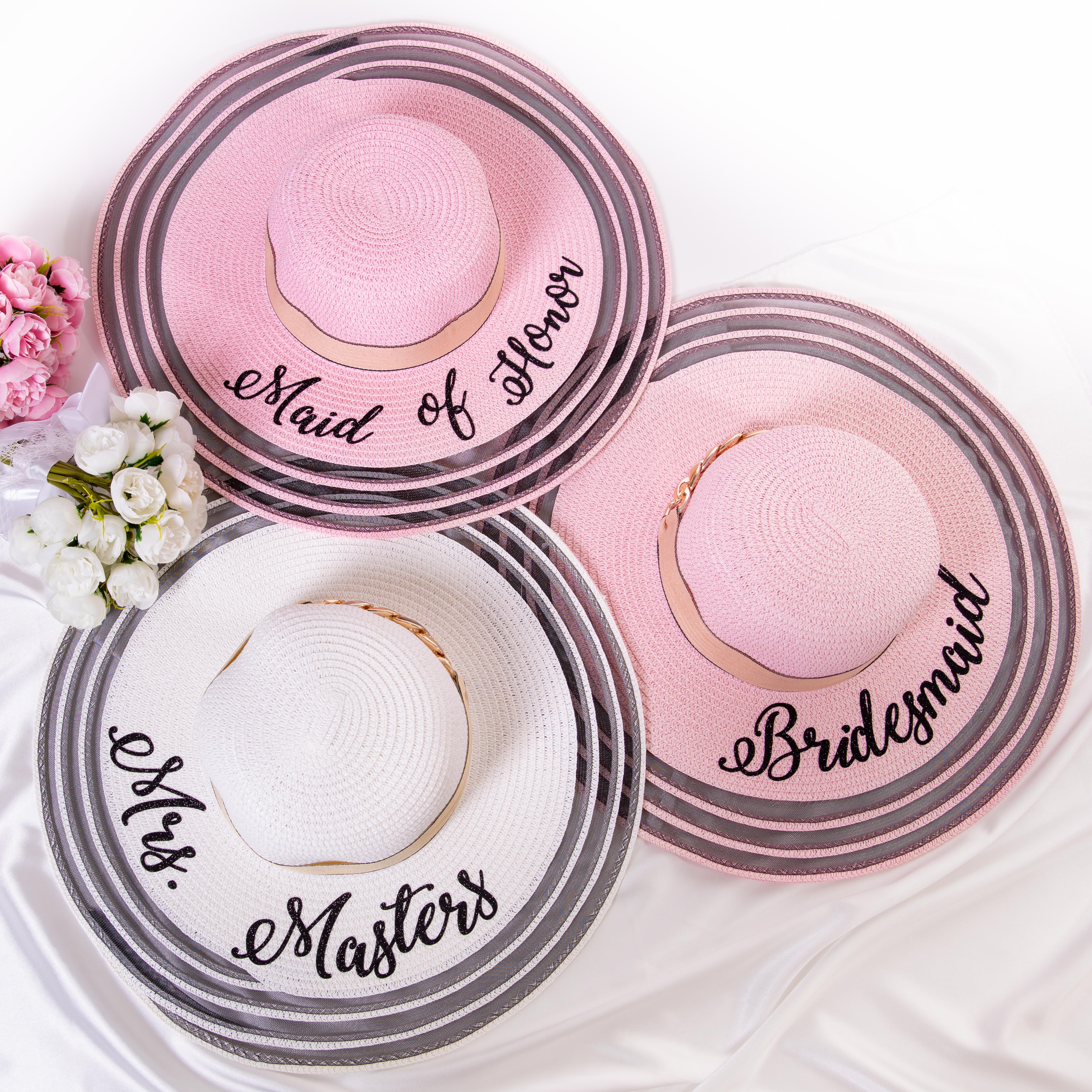 Custom Beach Hats with Shells , Floppy Beach Hat, Customized Bride Hat ...