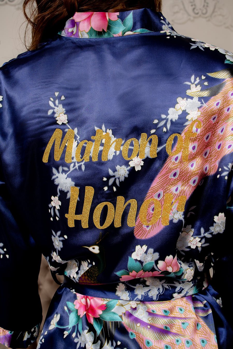 Set of 6 Floral and Peacock Women's Robes, Bridesmaid Robes, Satin ...